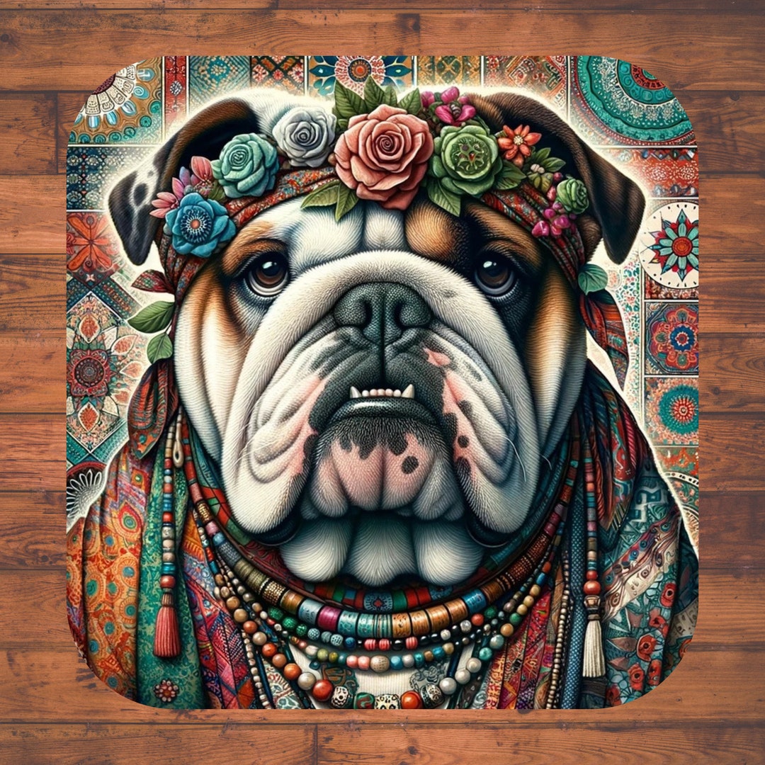 Boho English Bulldog British Bulldog Dog Breed Fridge Refrigerator ...