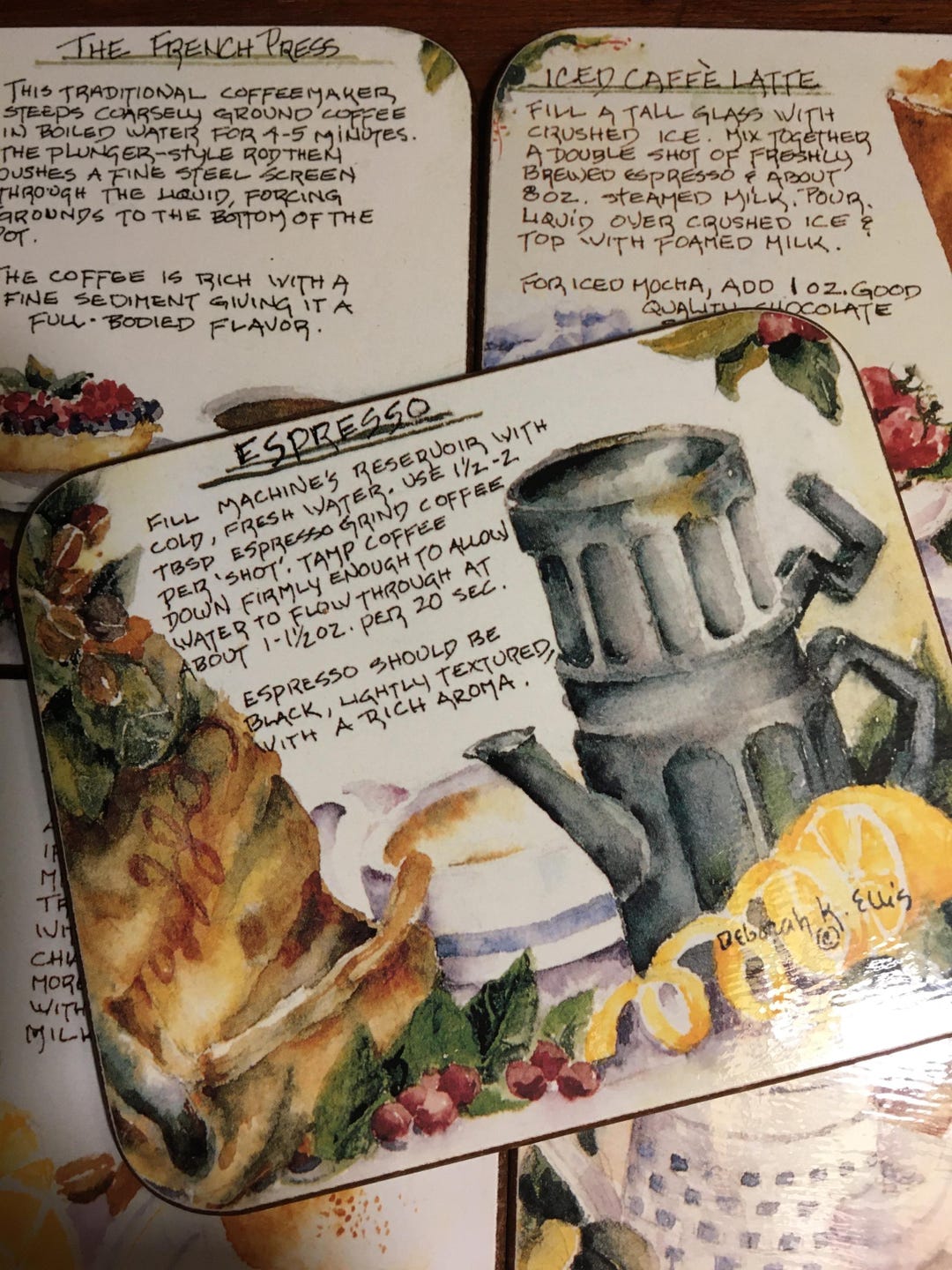 Coffee Lovers Jason Coasters, Set of 5 Cork & Wood, Heat Resistant ...