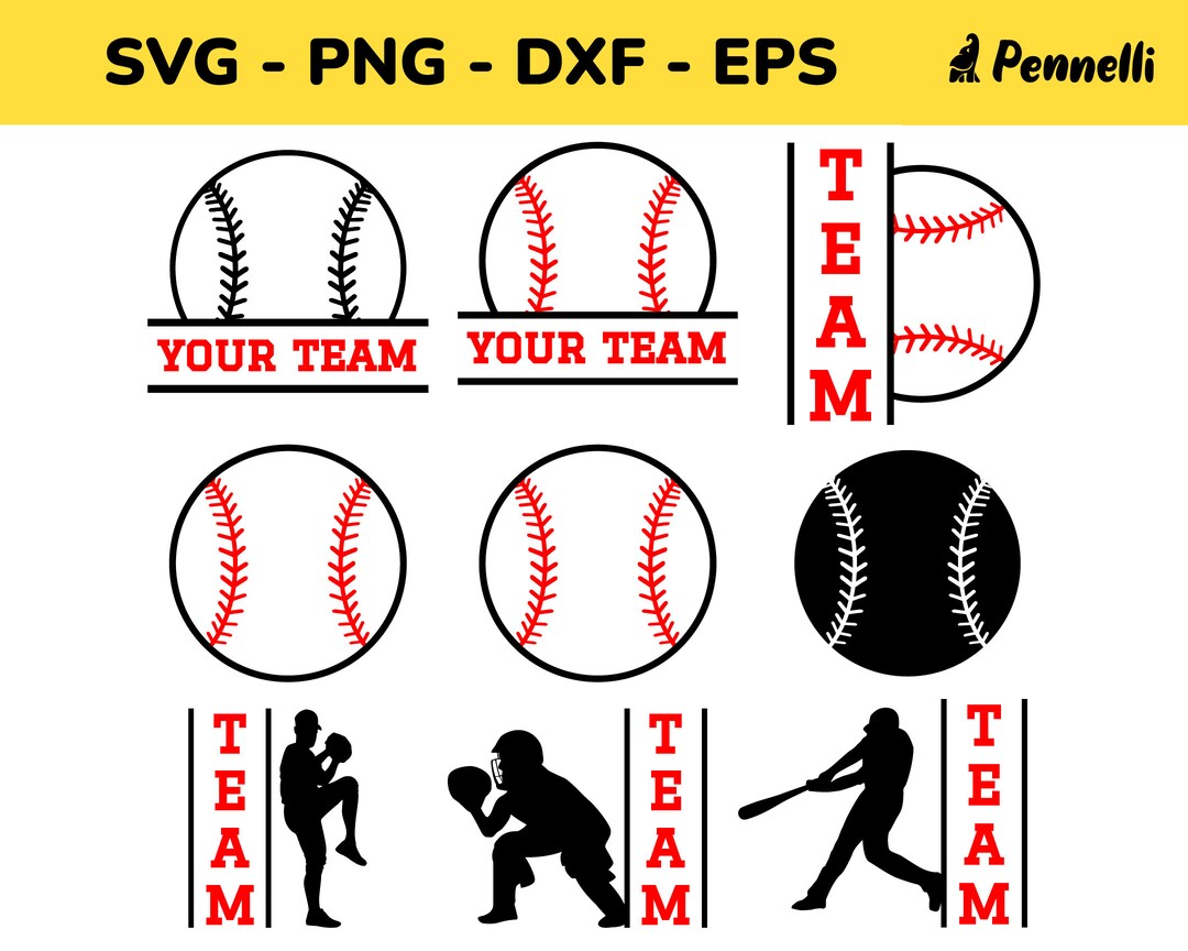 Baseball SVG, Baseball Team SVG, Baseball Monogram SVG, Split Monogram ...