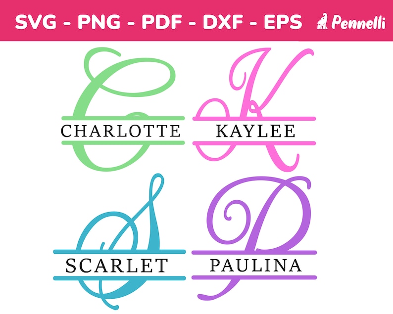 Split Monogram SVG, Monogram Letters Svg, Split Monogram Alphabet Svg ...