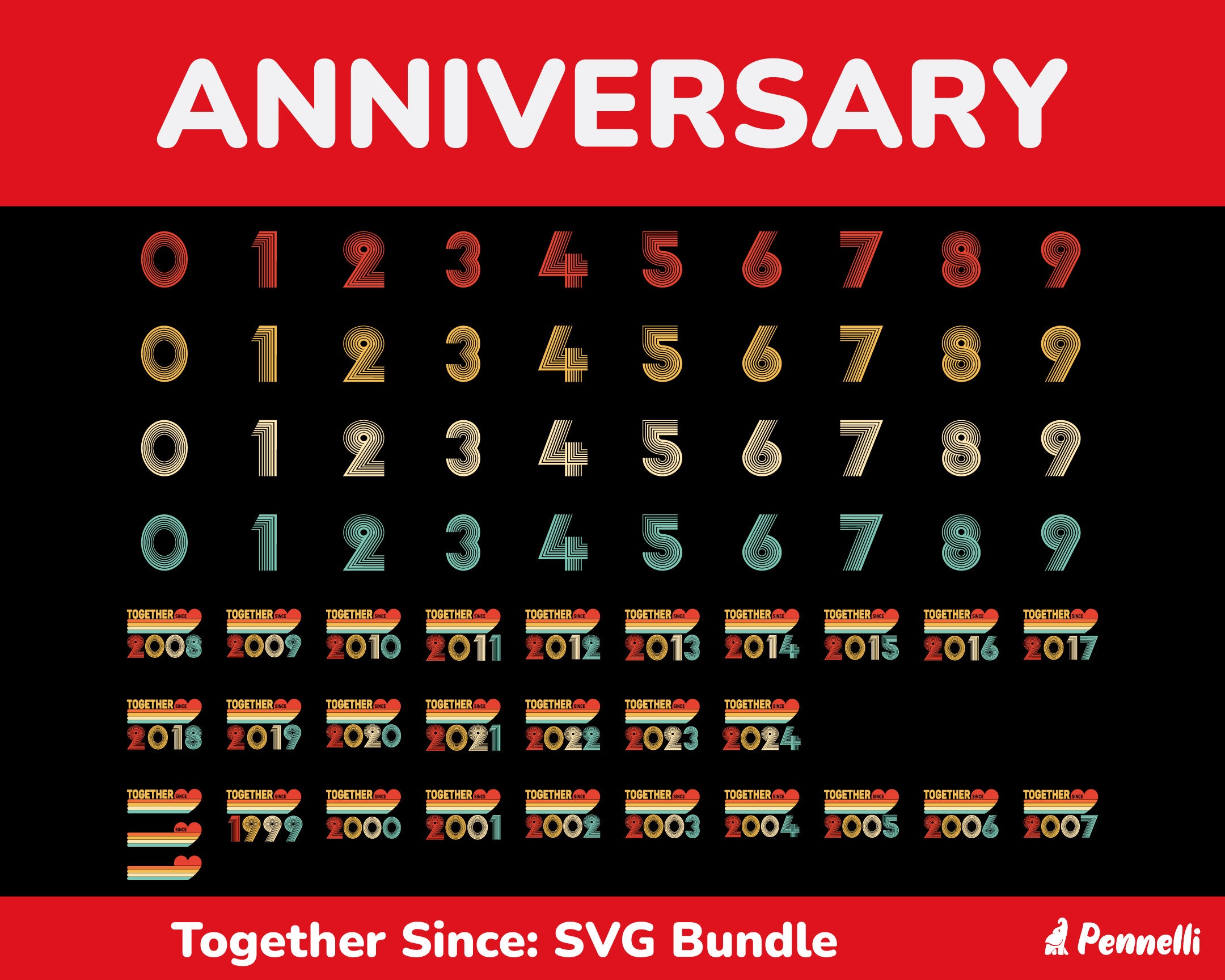 Together Since SVG, Matching Couples Anniversary, Valentines Day Svg ...