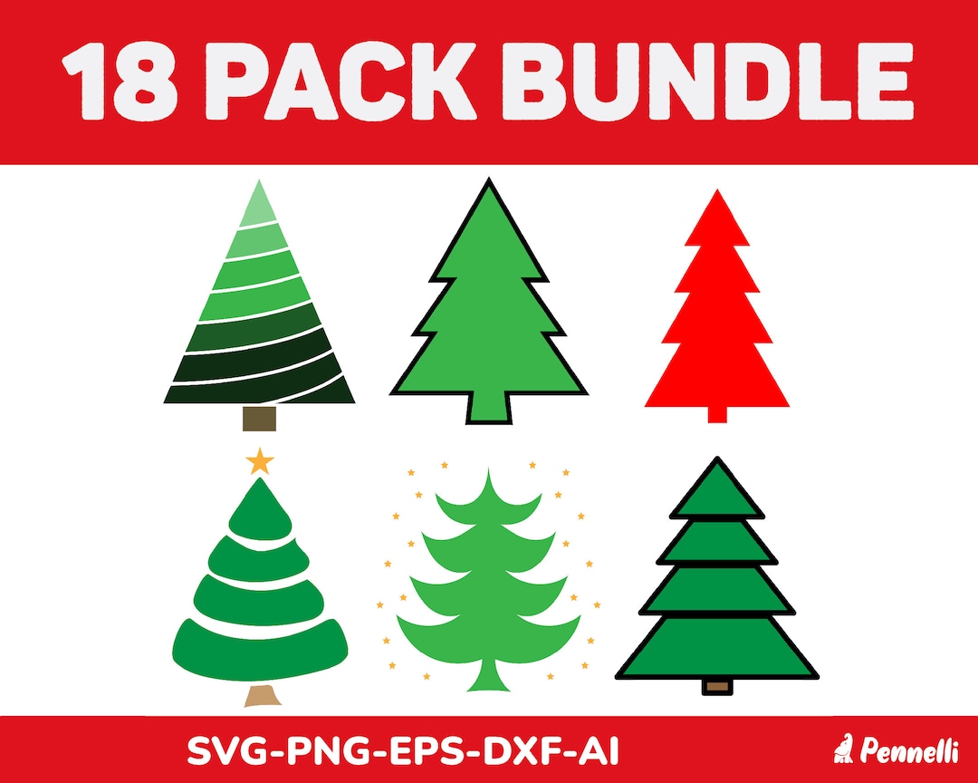 High Quality Christmas Tree SVG File, Clip Art Christmas Bundle Vector ...