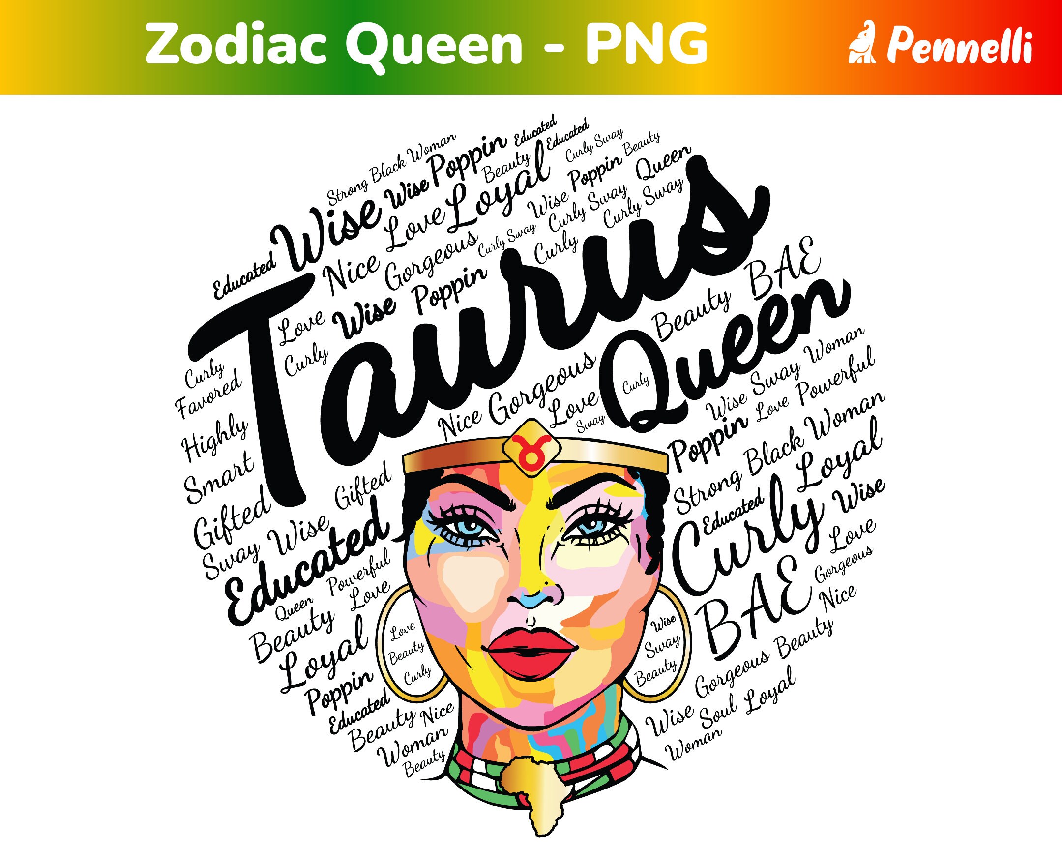 Taurus Queen PNG, Black Girl Natural Hair, Melanin, Black Woman, Afro ...