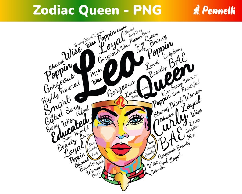 Leo Queen PNG, Black Girl Natural Hair, Melanin, Black Woman, Afro ...