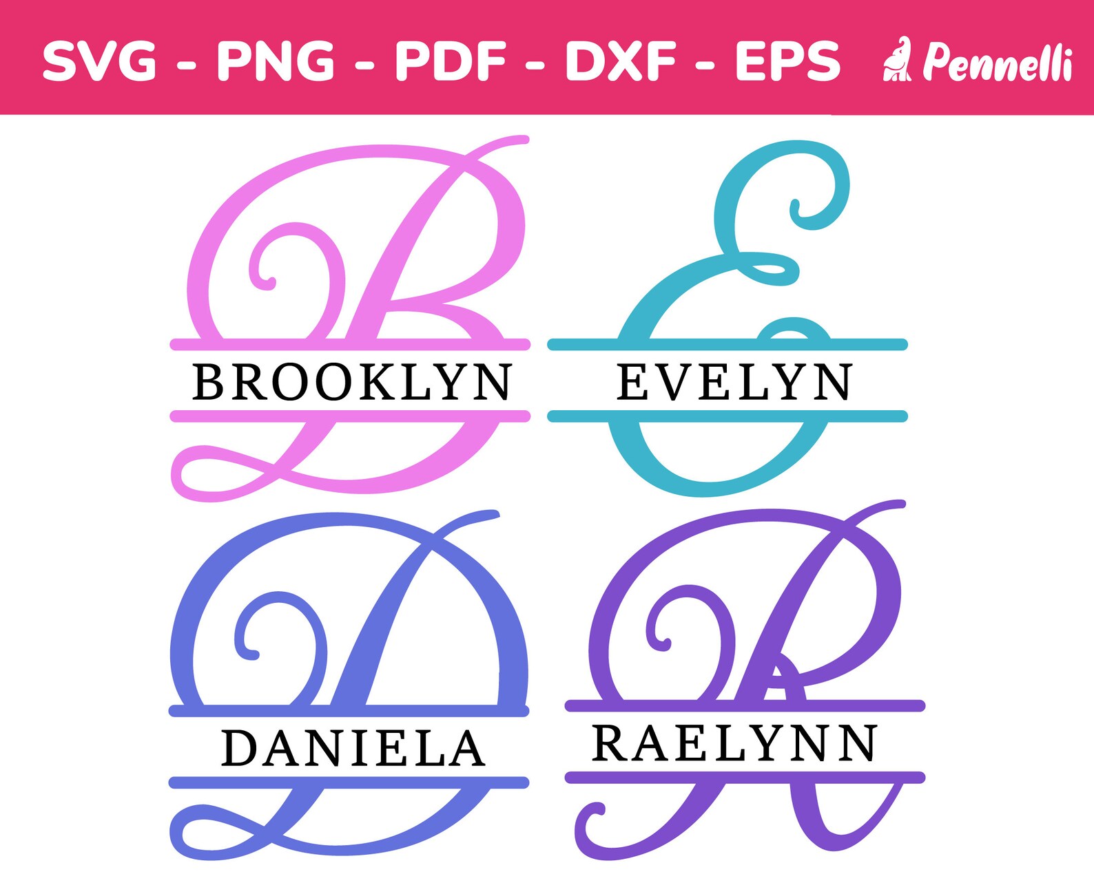 Split Monogram SVG, Monogram Letters Svg, Split Monogram Alphabet Svg ...