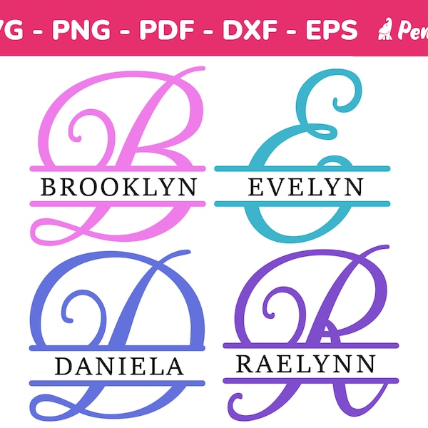 Split Monogram - Etsy