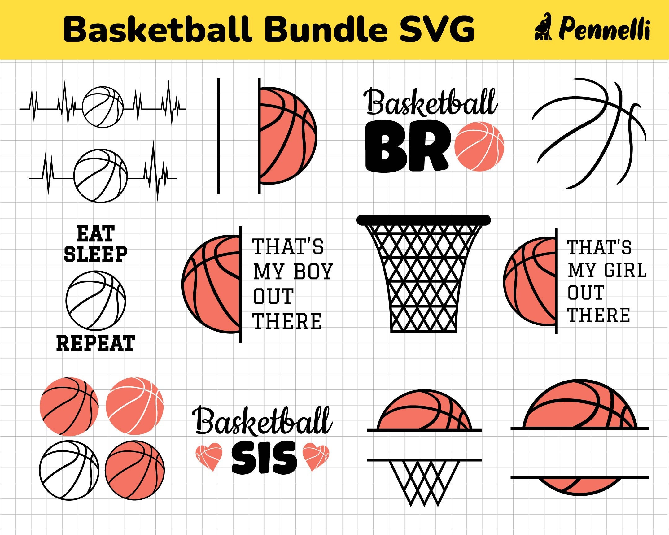 Basketball SVG Bundle, Basketball Team SVG, Basketball Split SVG ...