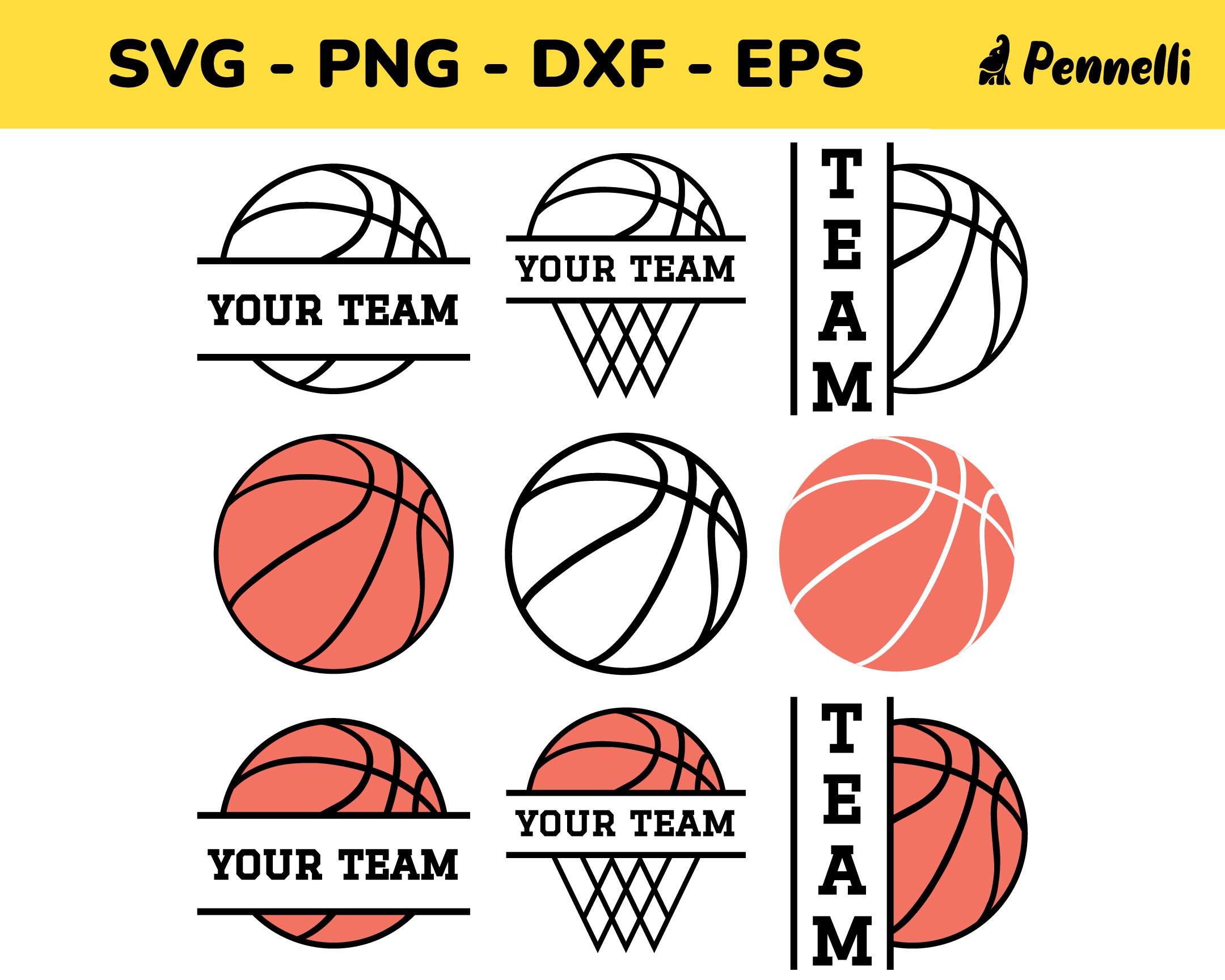 Basketball SVG, Basketball Team SVG, Basketball Monogram SVG, Split ...