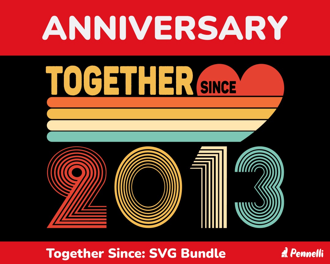 Together Since SVG, Matching Couples Anniversary, Valentines Day Svg ...