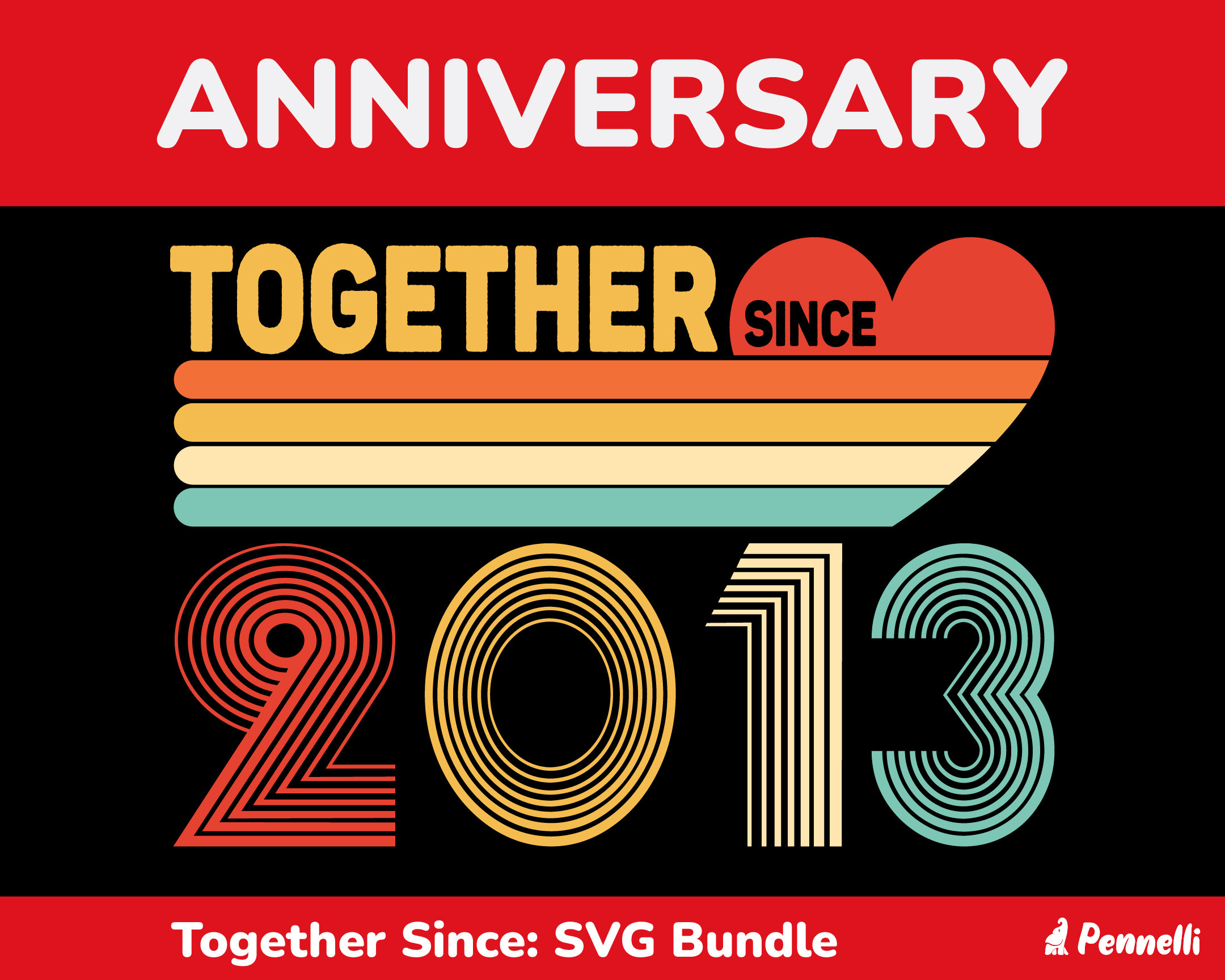 Together Since SVG, Matching Couples Anniversary, Valentines Day Svg ...