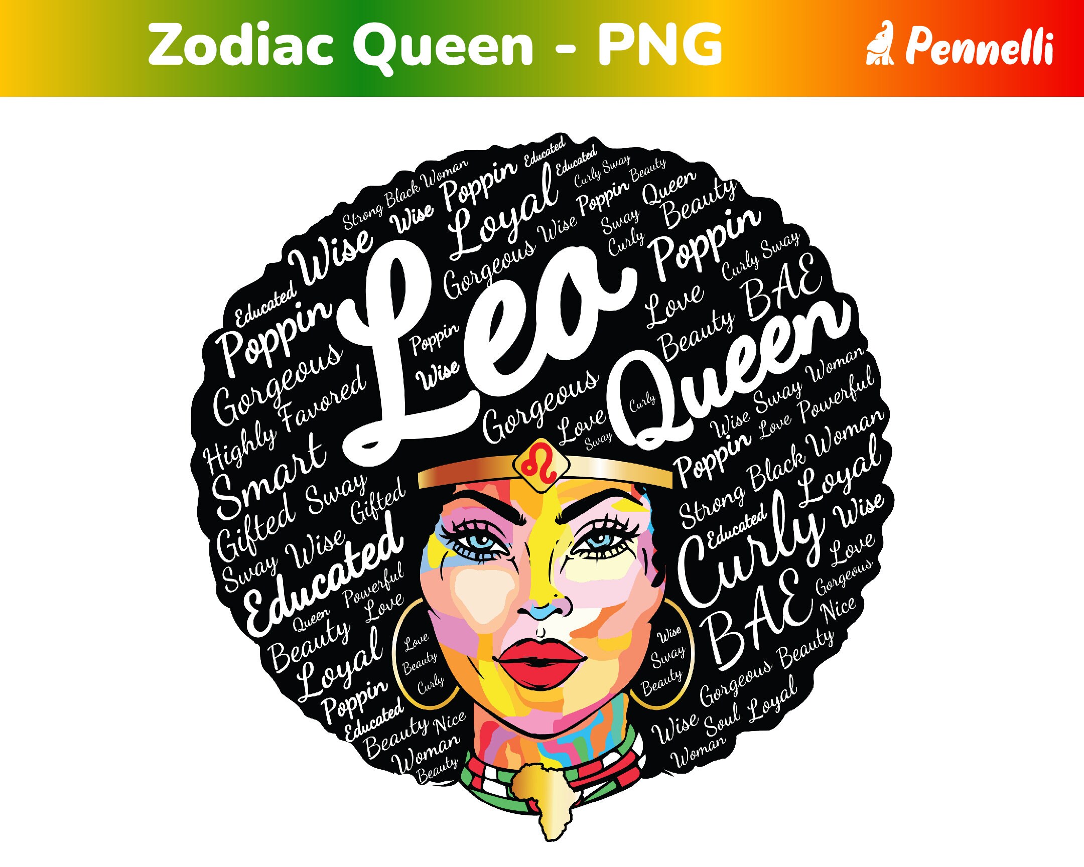 Leo Queen PNG, Black Girl Natural Hair, Melanin, Black Woman, Afro ...