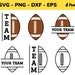 Football SVG, Football Team SVG, Football Monogram SVG, Split Monogram ...