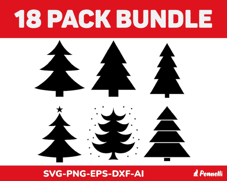 High Quality Christmas Tree SVG File, Clip Art Christmas Bundle Vector ...