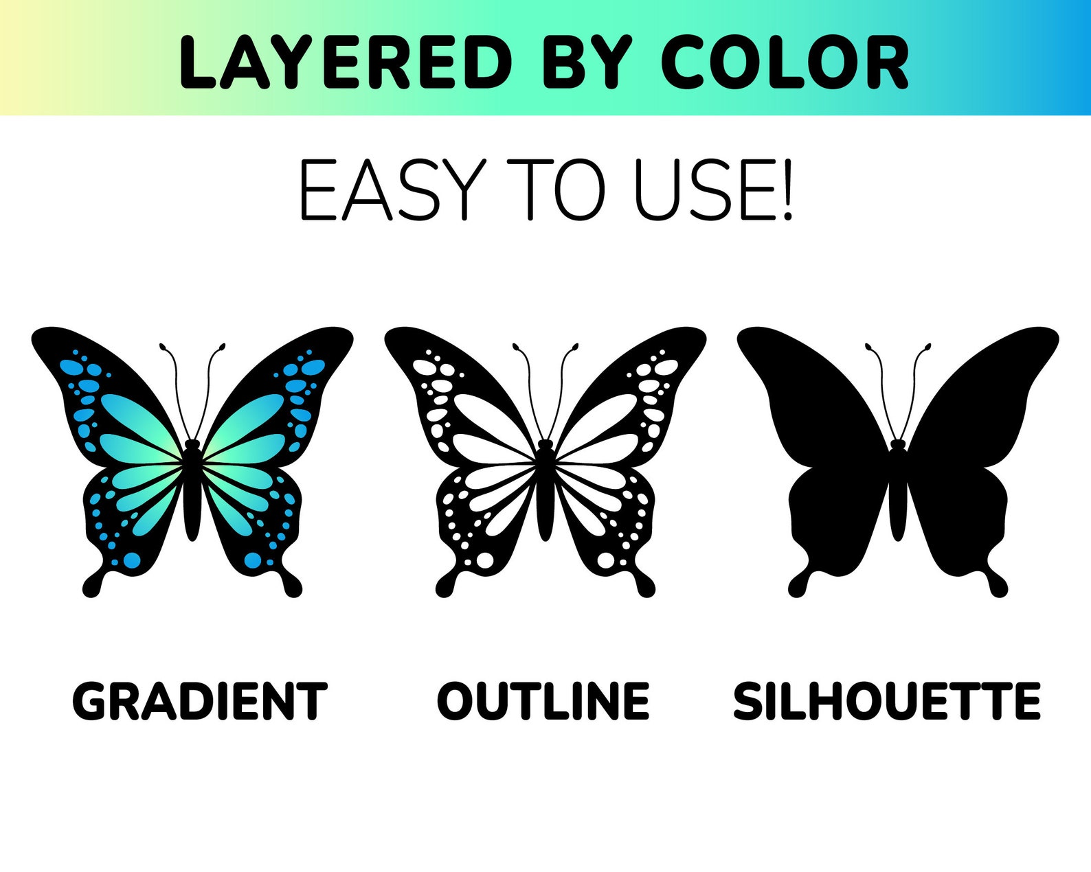 Butterfly SVG, Layered Butterfly SVG, Butterfly Silhouette, DIY ...