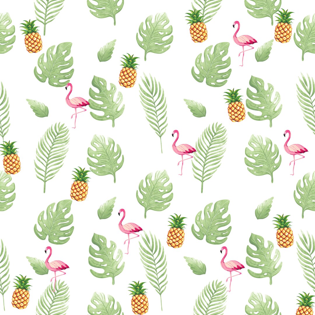 Pineapple Flamingo Tropical Background - Etsy