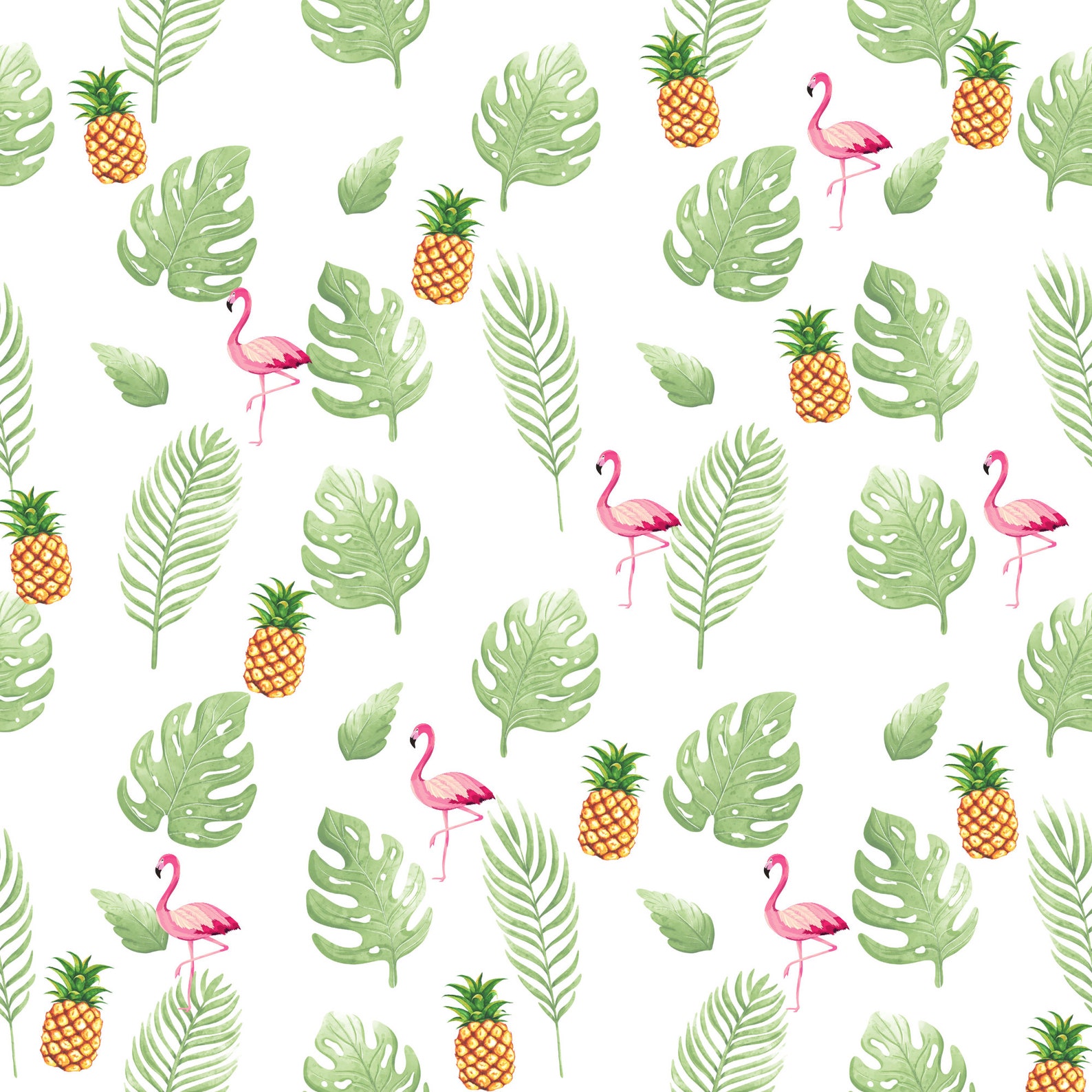 Pineapple Flamingo Tropical Background - Etsy
