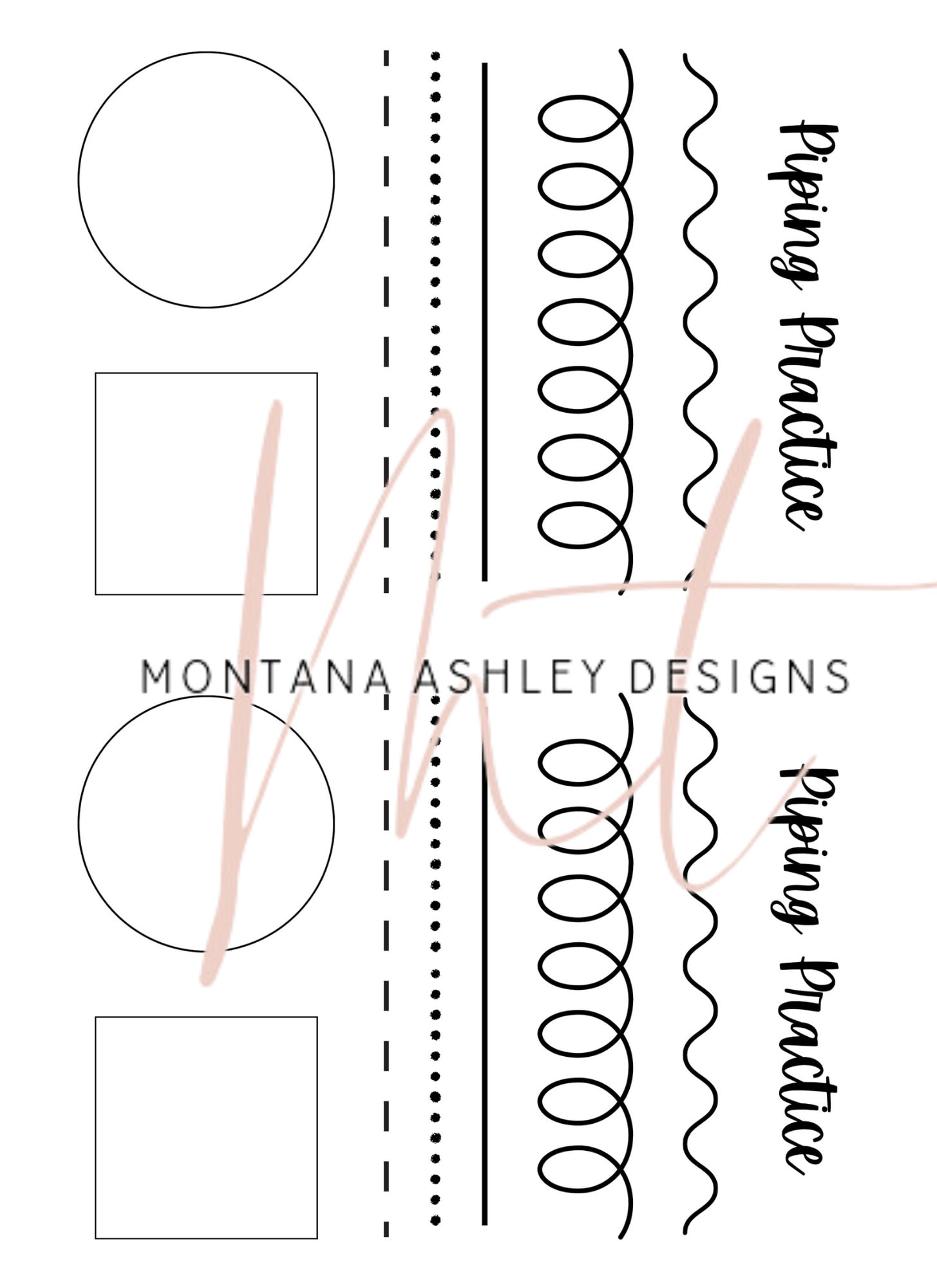 Piping Practice Sheet - Etsy