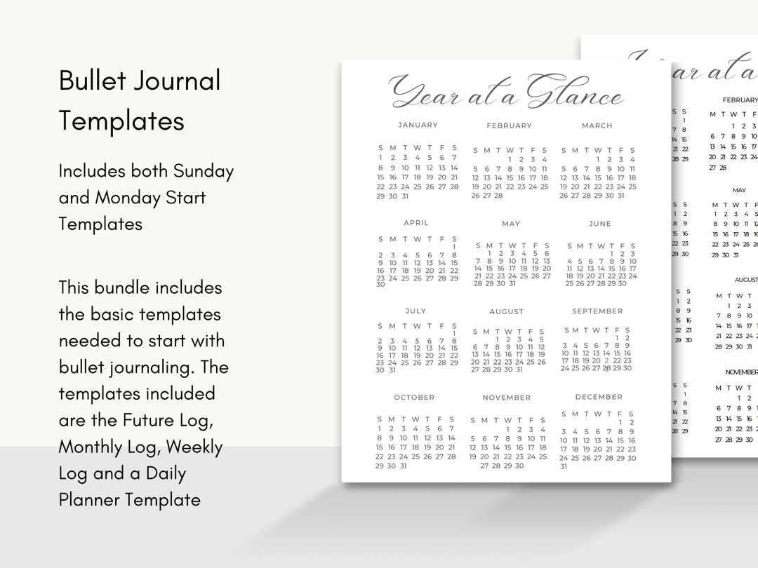 Bullet Journal/ Daily Planner Template US Letter Size Minimalist ...