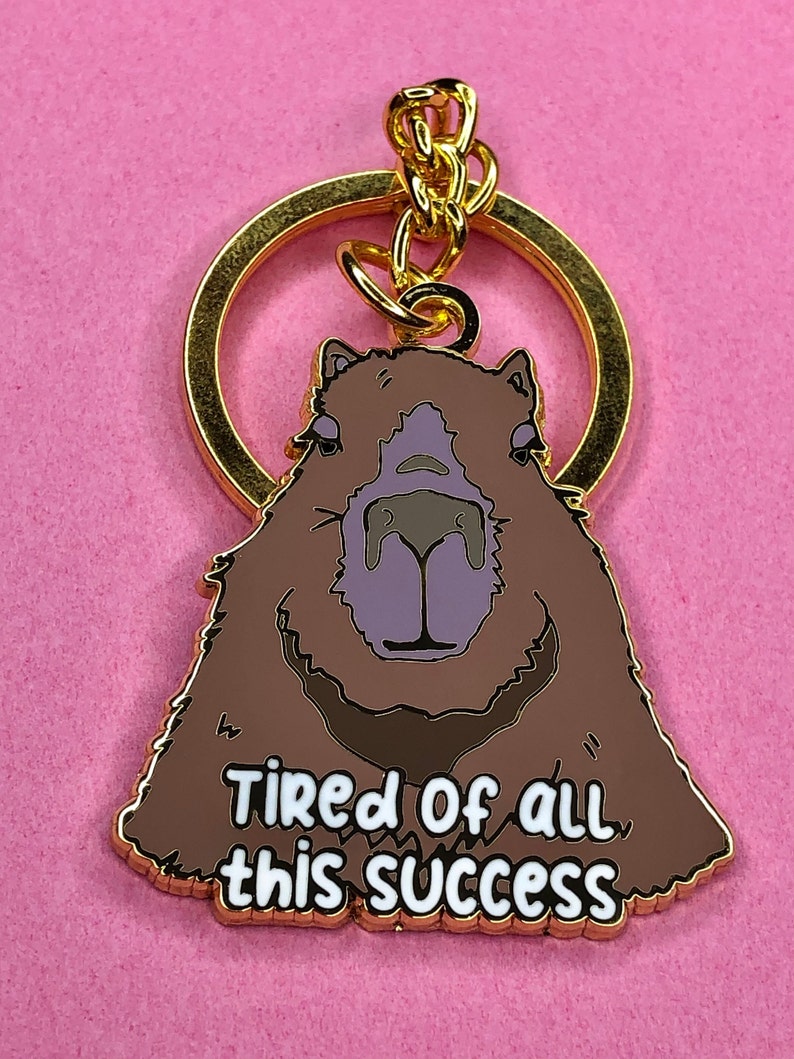 Capybara Hard Enamel Keychain Cute Capybara Keychain Animal Meme ...