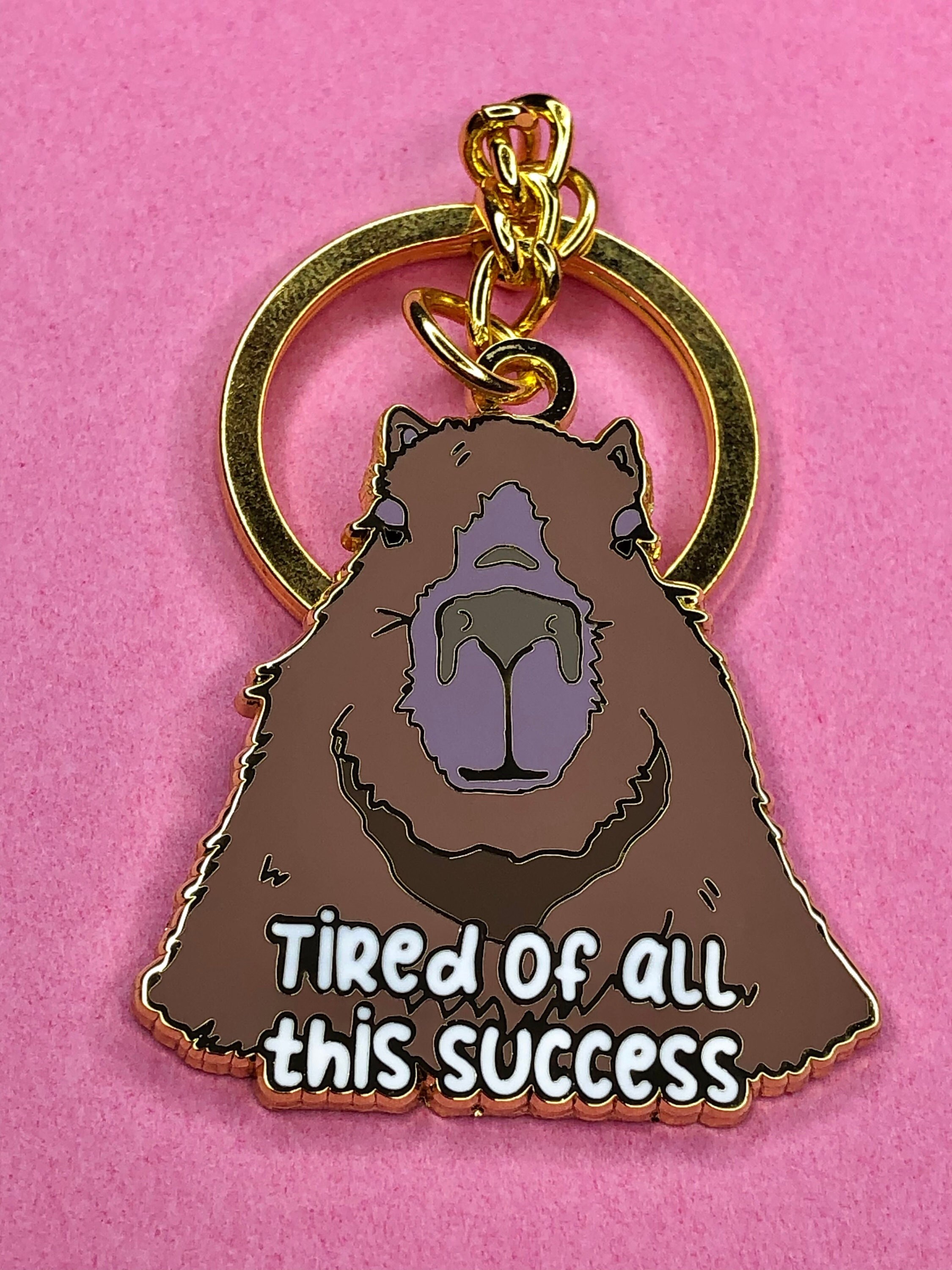 Capybara Hard Enamel Keychain Cute Capybara Keychain Animal Meme ...