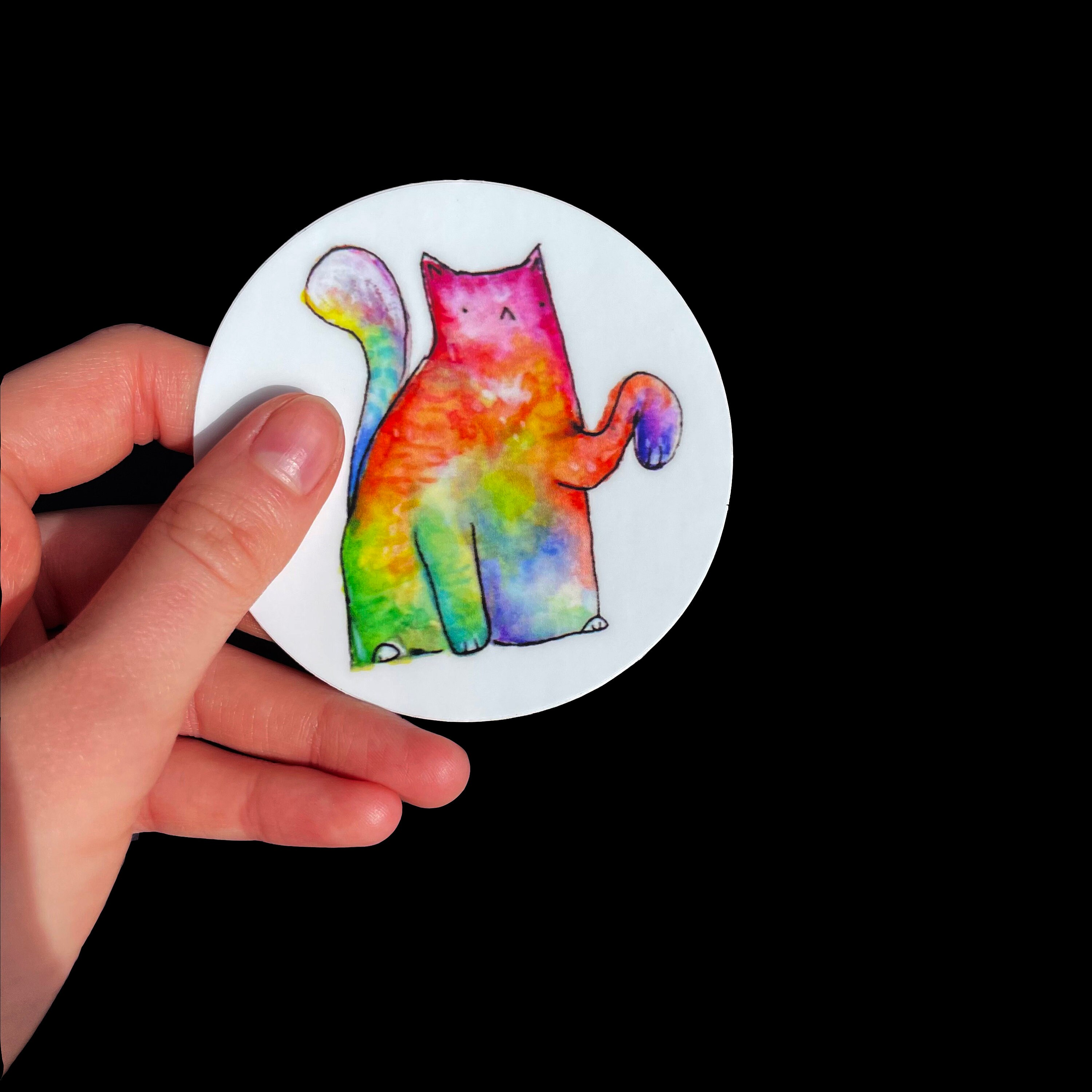 Durable Vinyl Pride Cat Sticker Rainbow - Etsy