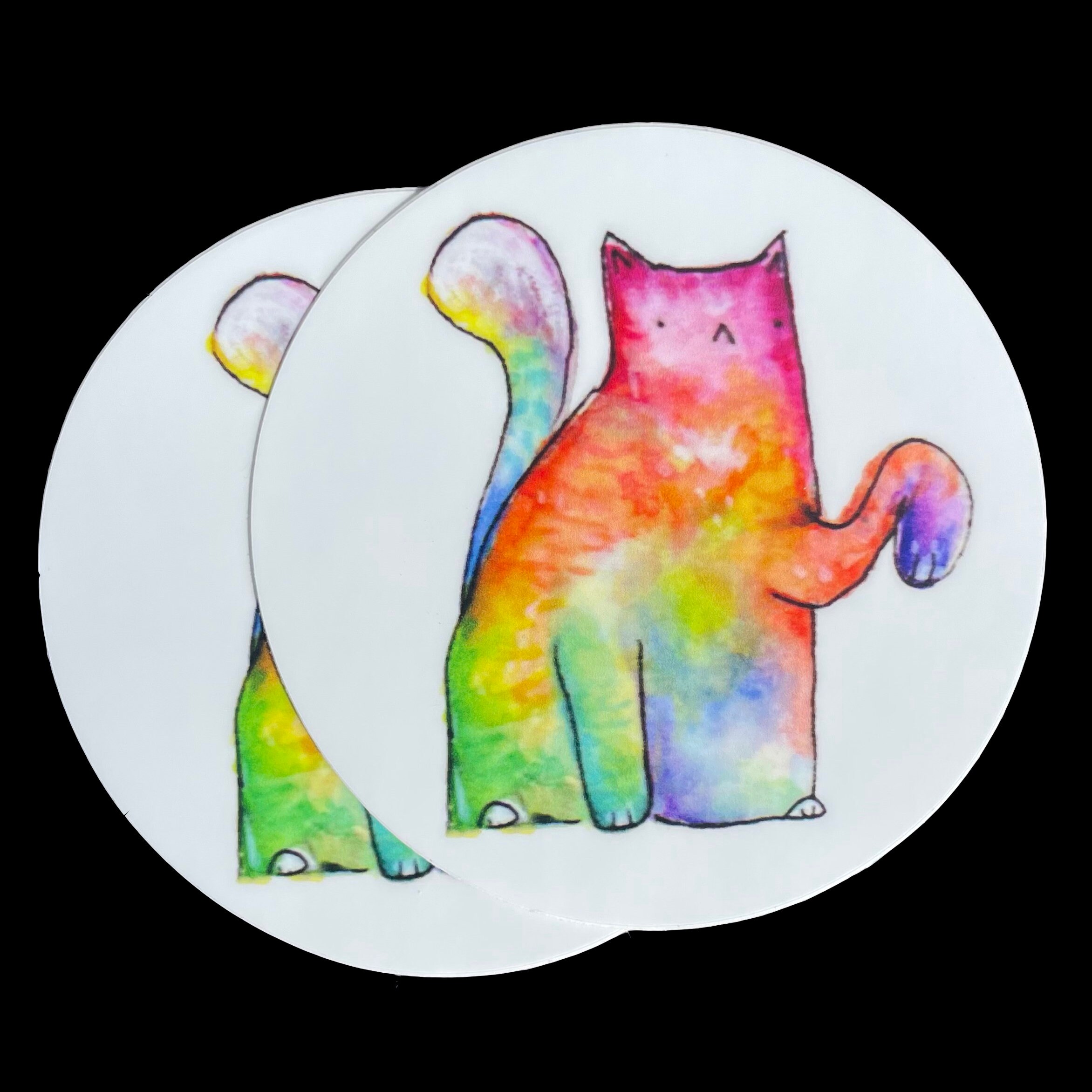 Durable Vinyl Pride Cat Sticker Rainbow - Etsy
