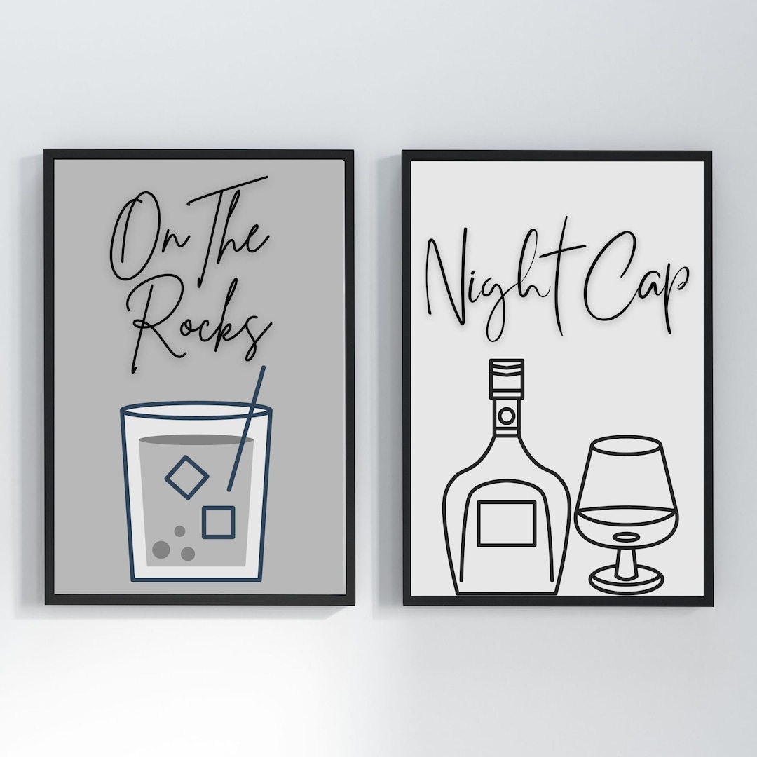 Bar Cart Prints for Instant Download / Cocktail Print Bar Signs ...