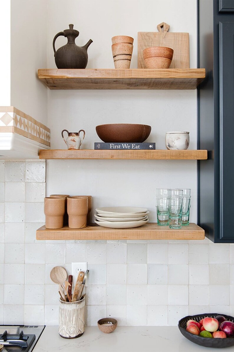 Modern Wood Floating Shelf for Kitchen and - Etsy