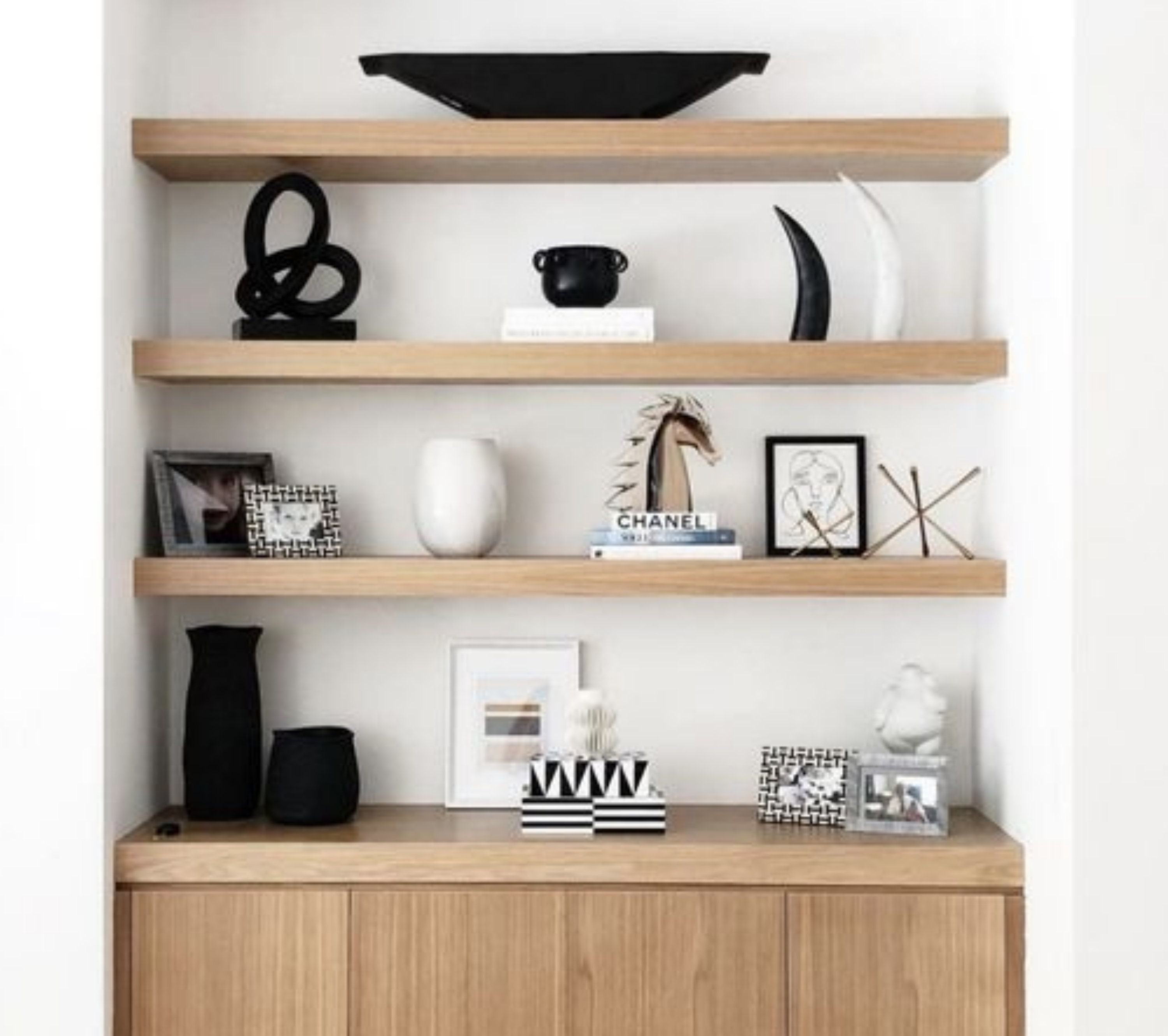 Natural Wood Floating Shelf Decorative Wall Shelves Wooden Floating ...