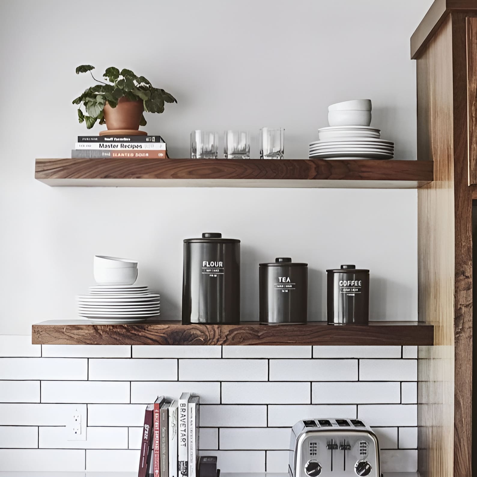 Natural Wood Floating Shelf Decorative Wall Shelves Wooden Floating ...