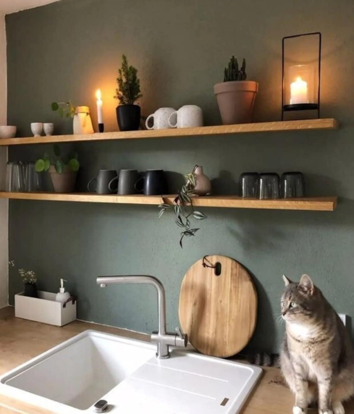 Modern Wood Floating Shelf for Kitchen and - Etsy