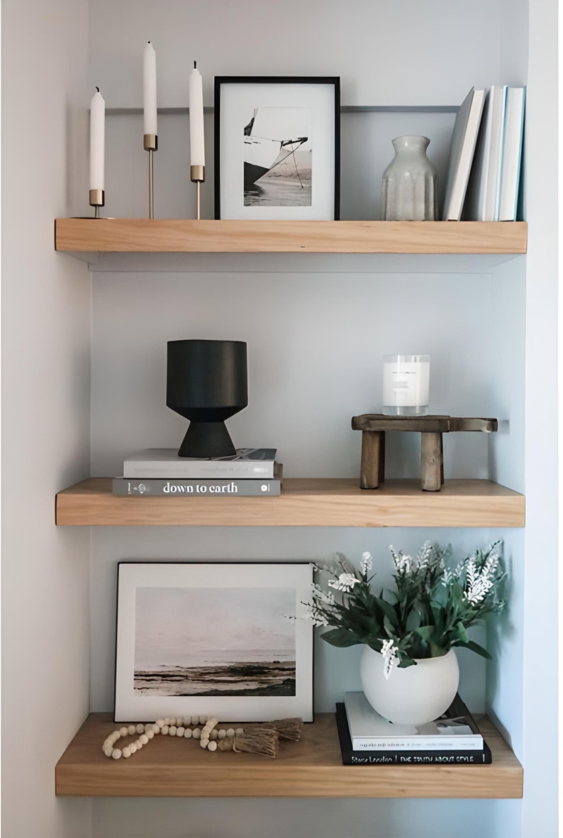 Modern Wood Floating Shelf for Kitchen and Livingroom,decorative Wall ...