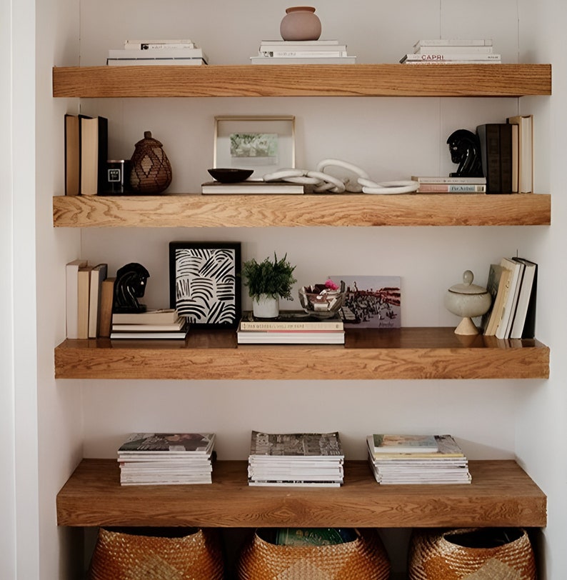Custom Floating Shelves Wood Shelving Unit for Wall Shelf - Etsy