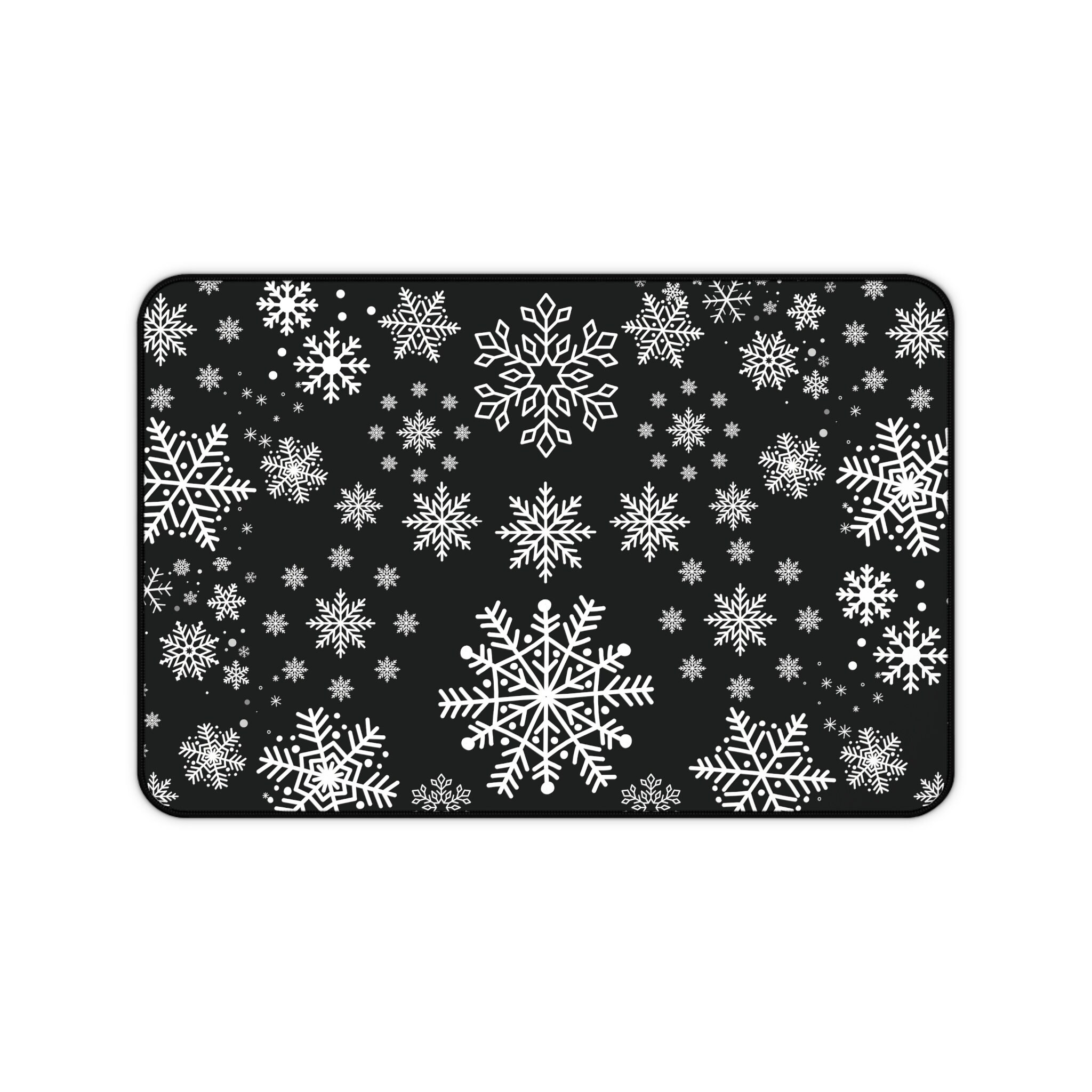 Desk Mat, Office Work Snowflake Pattern, Work From Home, Stylish Winter ...