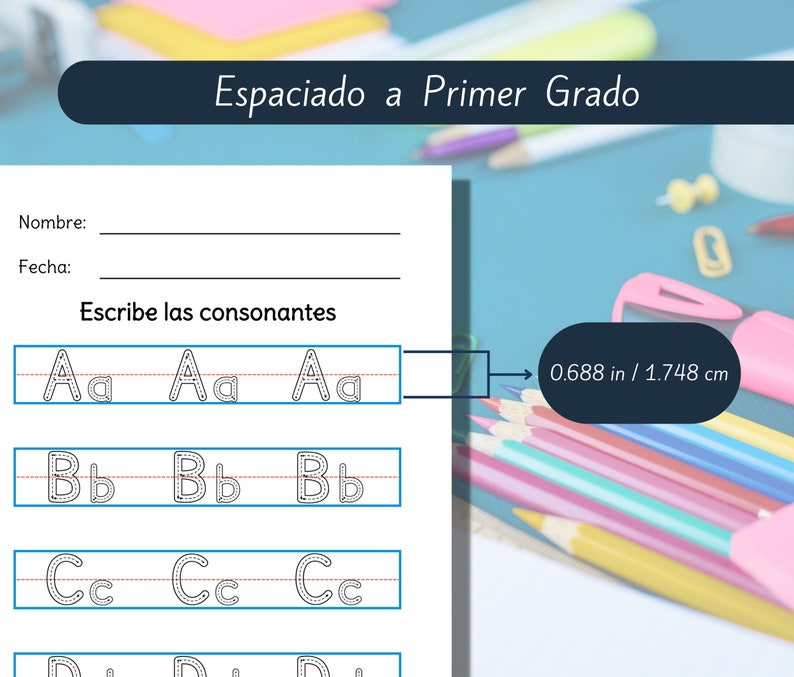 Hoja de Trabajo Doble y Recortable para Practicar Escritura - Etsy España