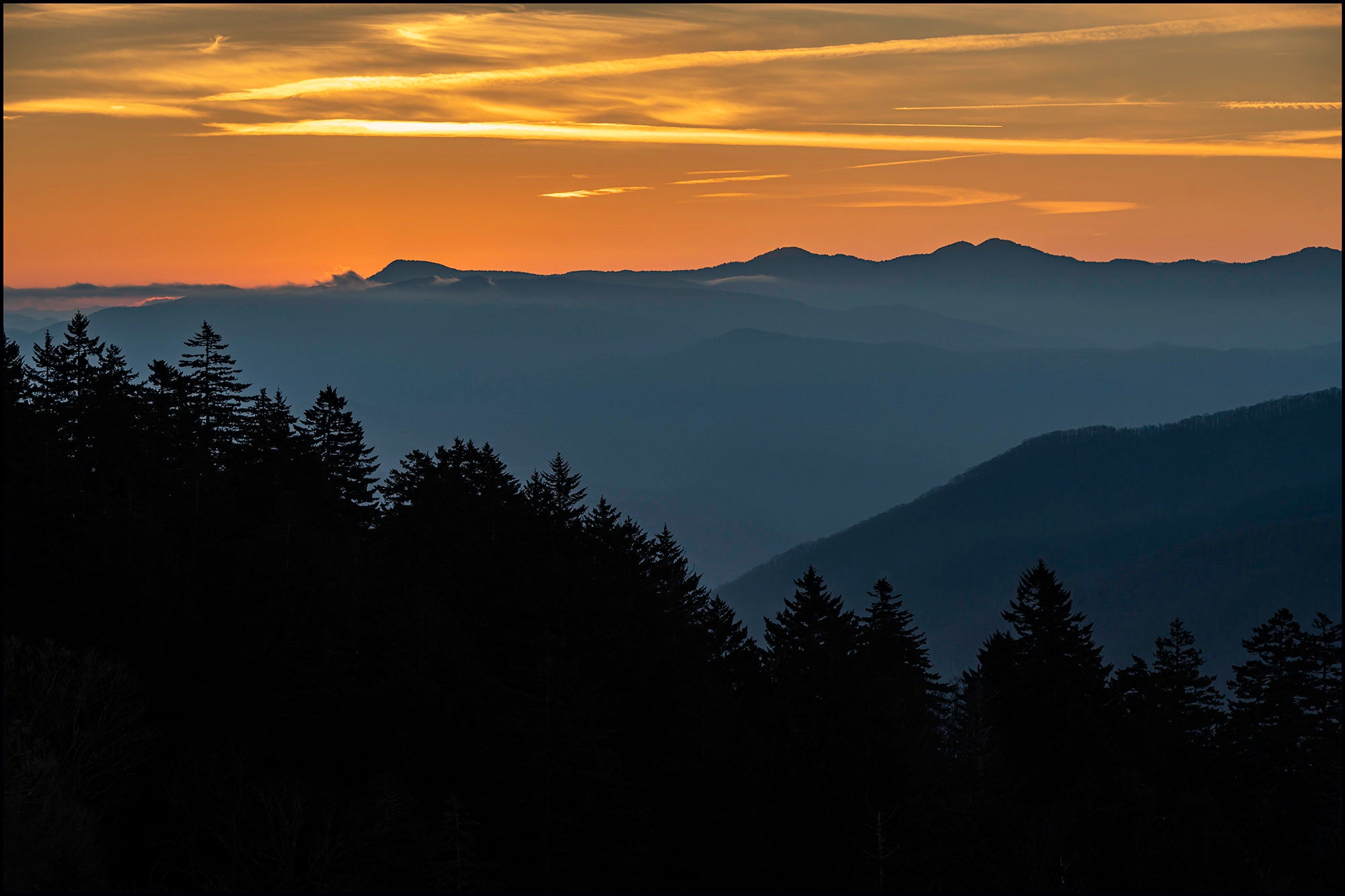 Sunrise, Newfound Gap, Blue Ridge Parkway, Western North Carolina ...
