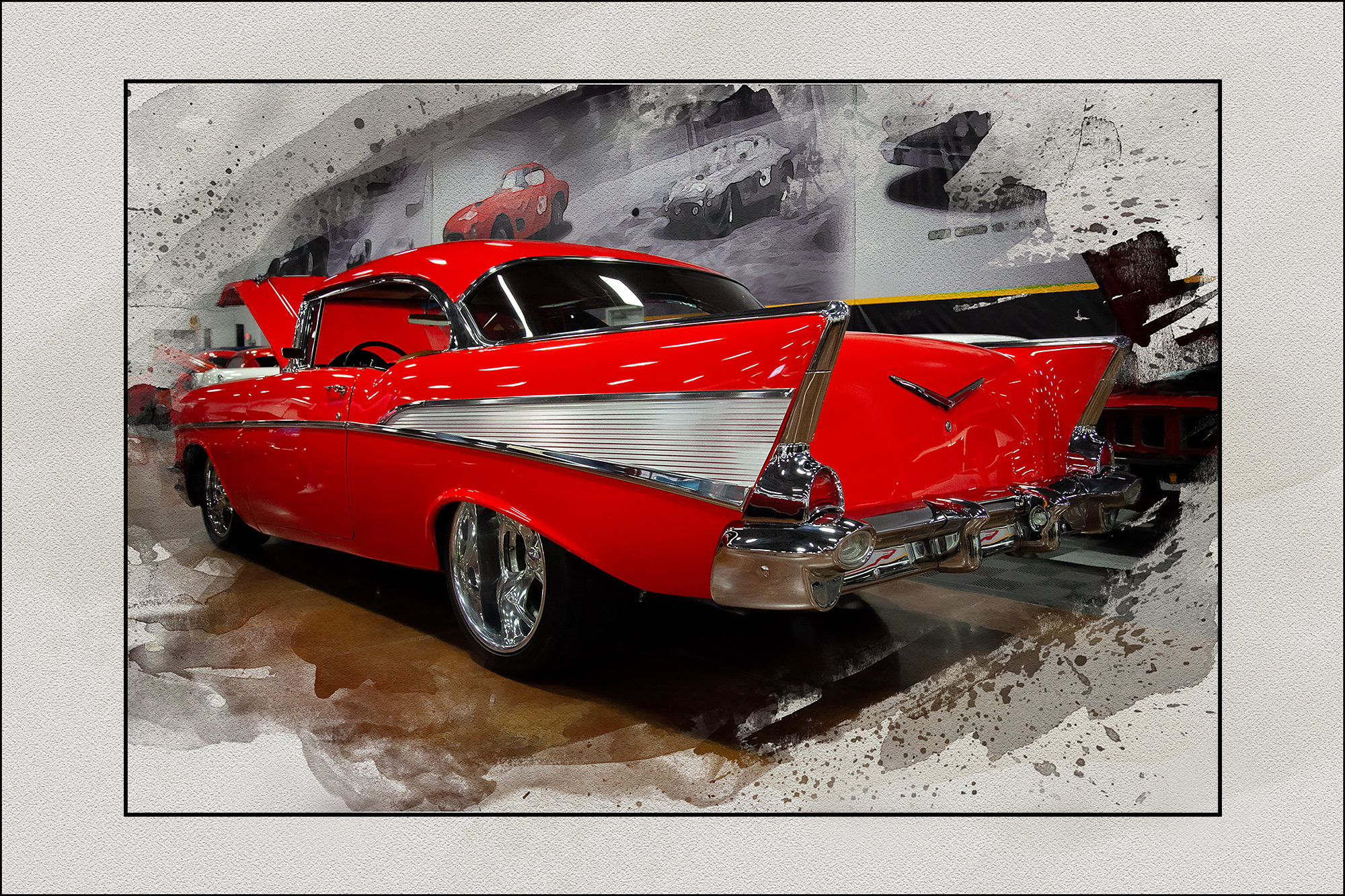 1957 Chevrolet Bel Air, Hotrod, Wall Art, Man Cave Art, Classic Cars - Etsy