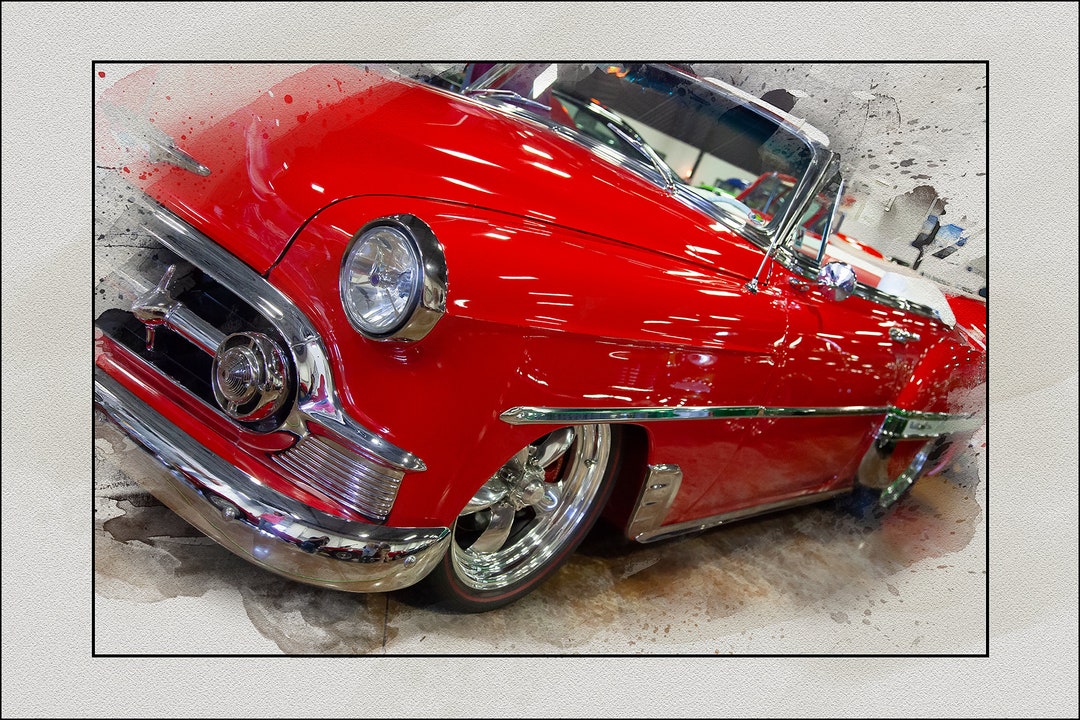 1953 Chevrolet Bel Air Convertible, Hotrod, Wall Art, Man Cave Art ...