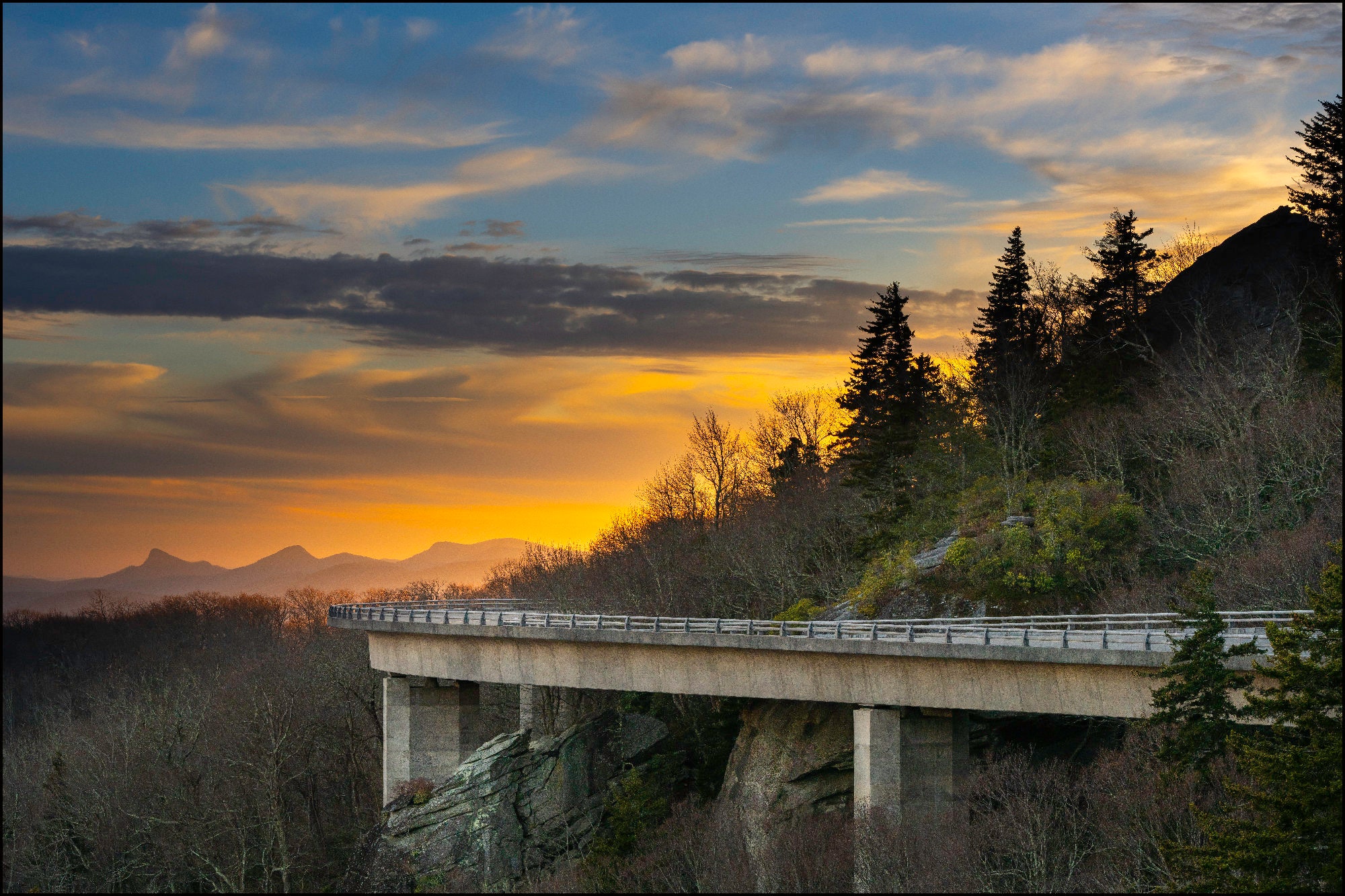Linn Cove Viaduct, Blue Ridge Parkway, Western North Carolina, Mountain ...