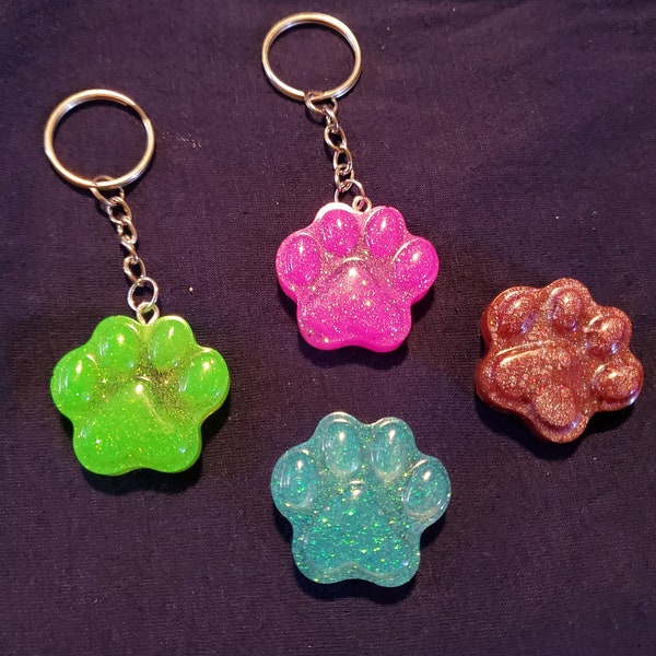 Paw Print Keychain - Etsy