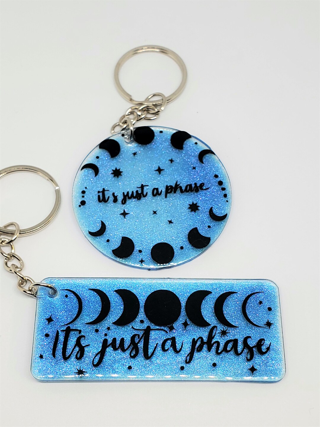Moon Phases Keychain/acrylic/its Just a Phase - Etsy