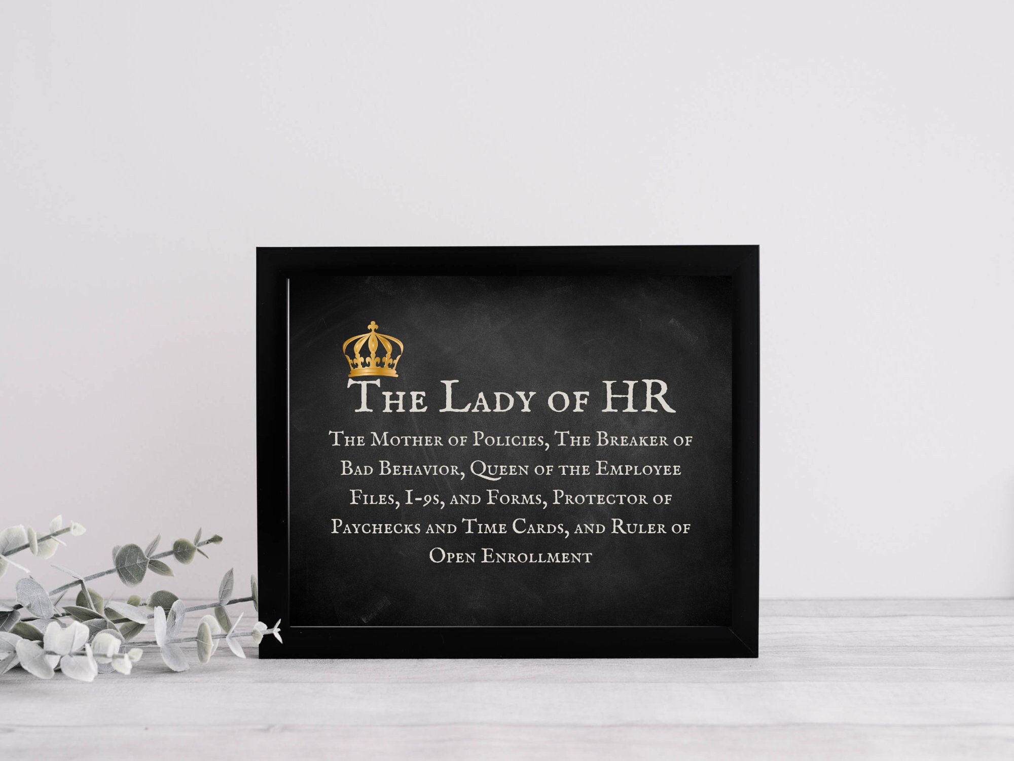 The Lady of HR Instant Printable Office Wall Decor Christmas Gift, HR ...