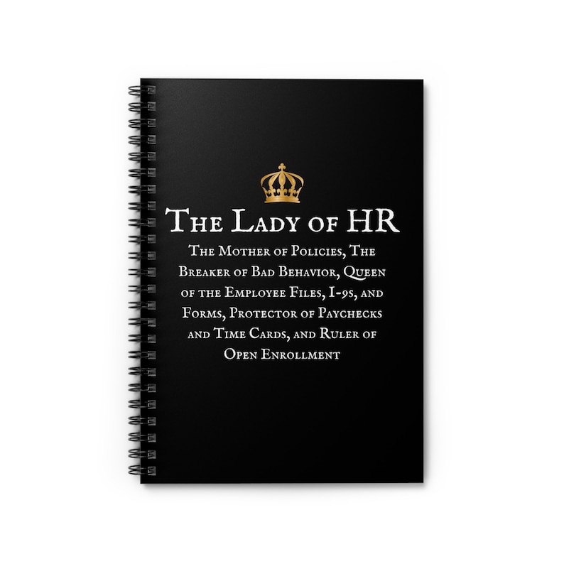 Funny HR Gift for Coworker the Lady of HR Notebook Christmas Gift, Hr ...