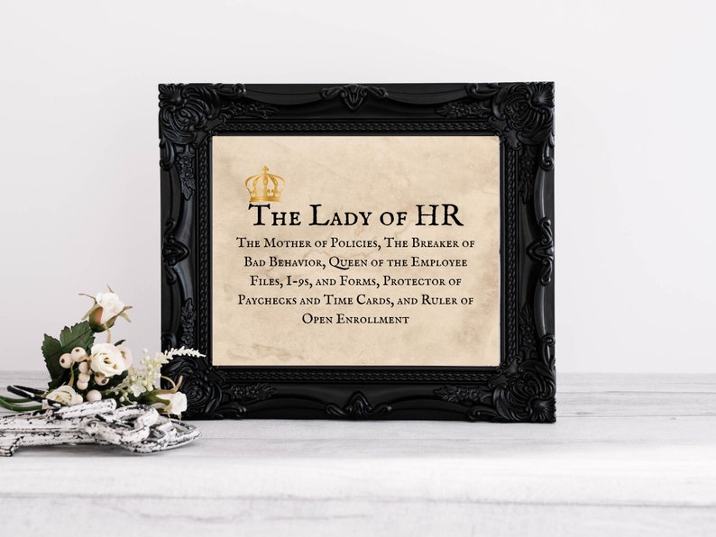 The Lady of HR Instant Printable Office Wall Decor, HR Coworker Gift ...