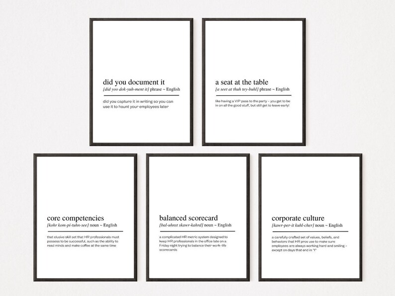 30 PRINTABLES Funny HR Office Decor Digital Prints, Human Resources ...