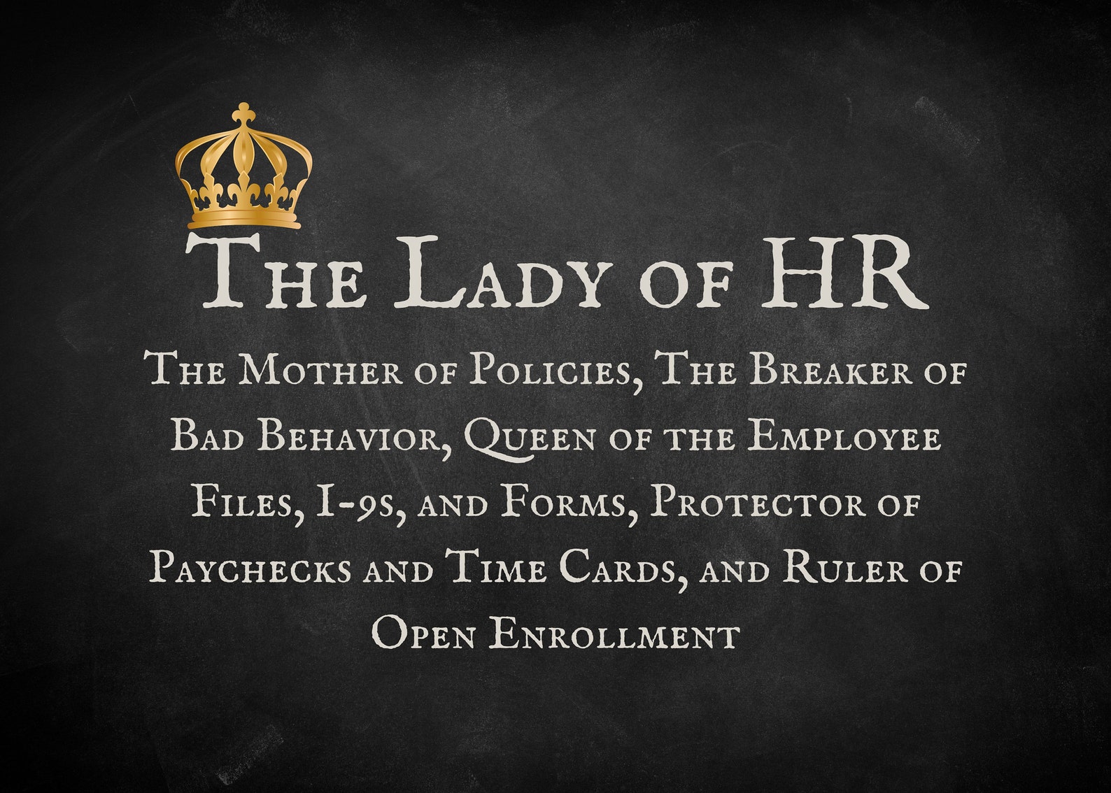 The Lady of HR Instant Printable Office Wall Decor Christmas Gift, HR ...