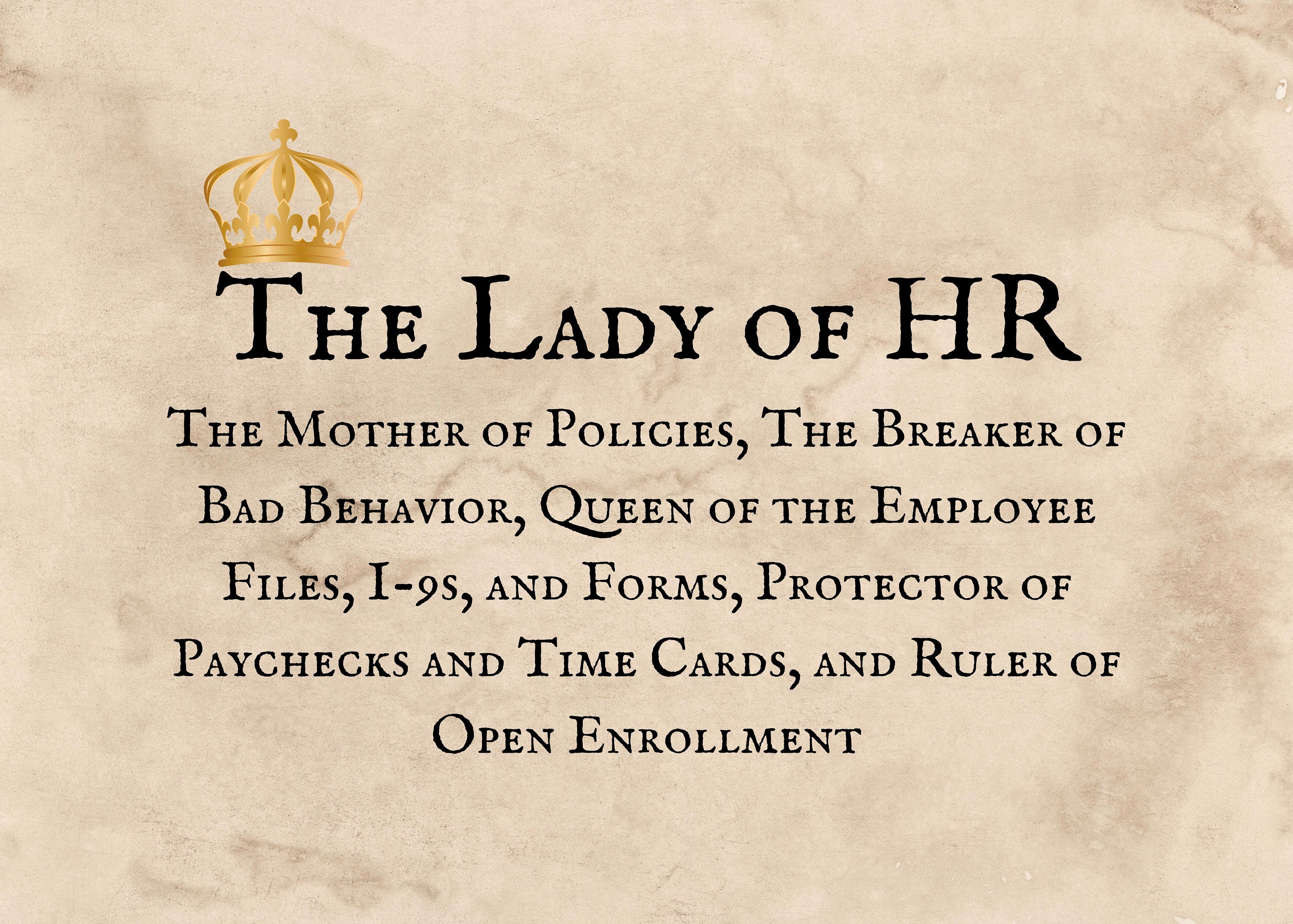 The Lady of HR Instant Printable Office Wall Decor, HR Coworker Gift ...