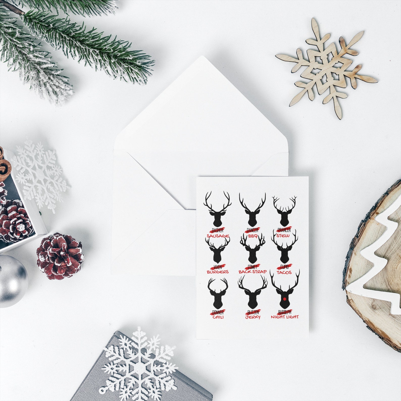 Funny Reindeer Deer Hunting Christmas Cards, 2022 Humorous Christmas ...