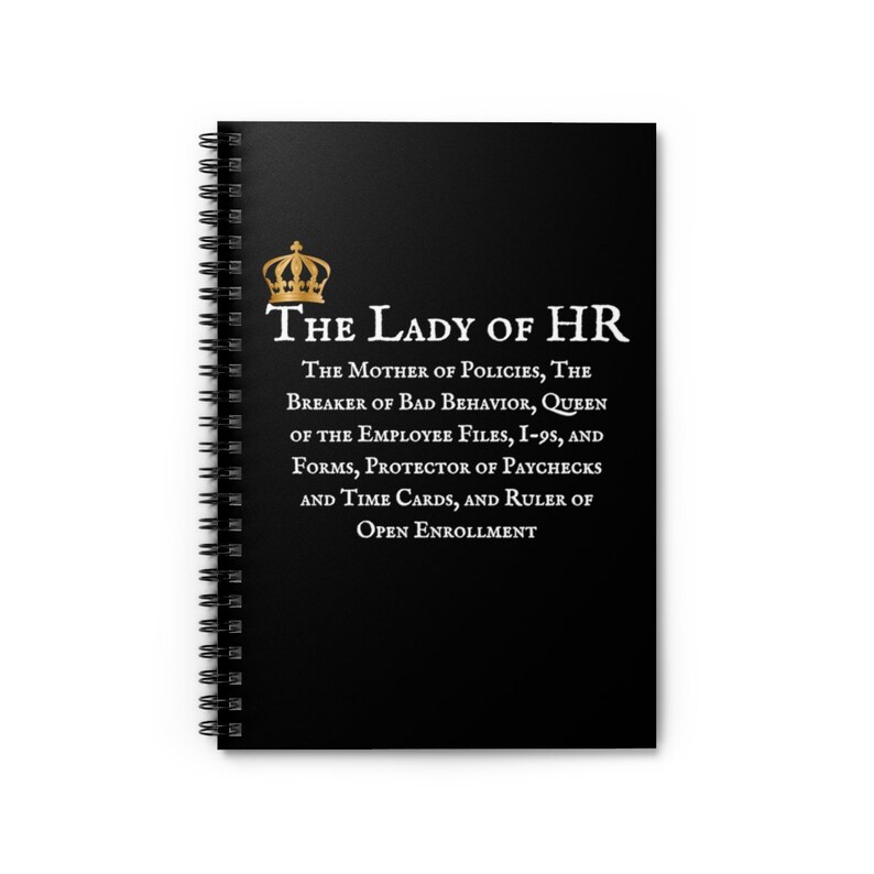 Funny HR Gift for Coworker the Lady of HR Notebook Christmas - Etsy