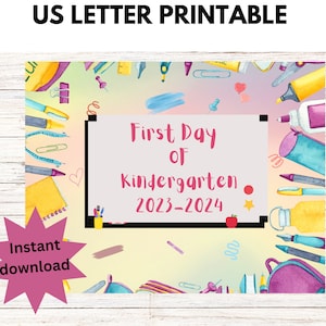 First Day of School Printable | Back to School Sign - Etsy